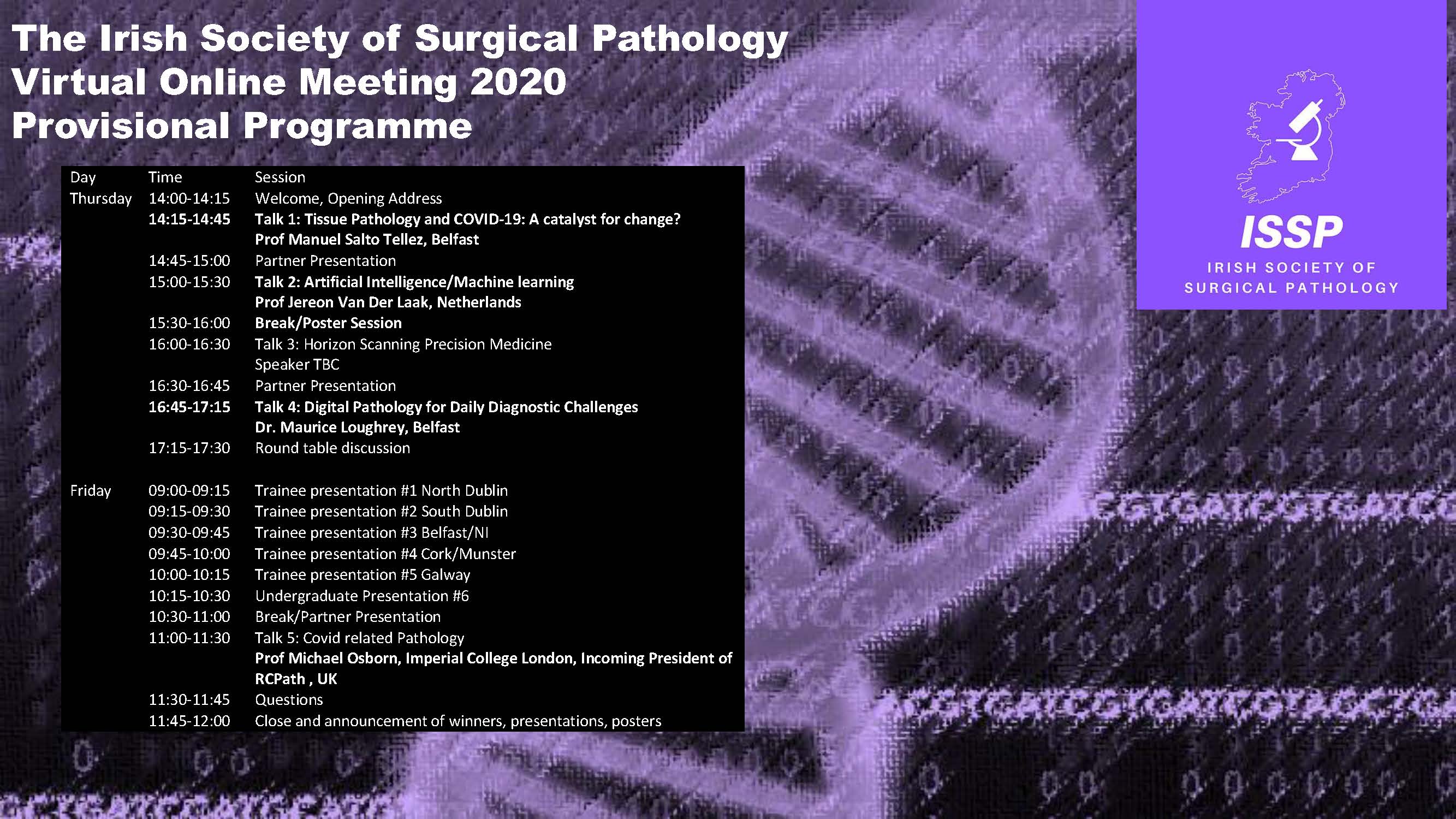 The Irish Society of Surgical Pathology (ISSP) Virtual Meeting 2020 | BDIAP